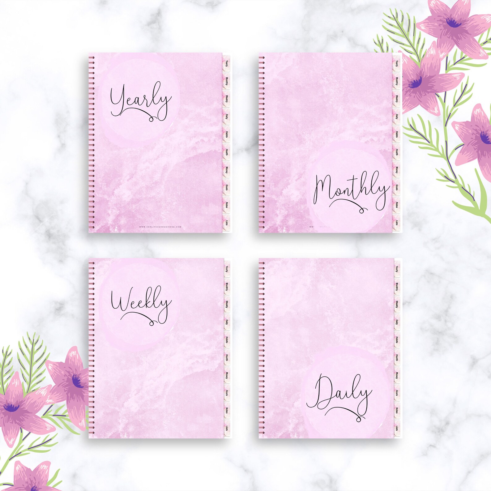 Pink Goodnotes Noteshelf Clickable Undated Digital Planner Download - Etsy