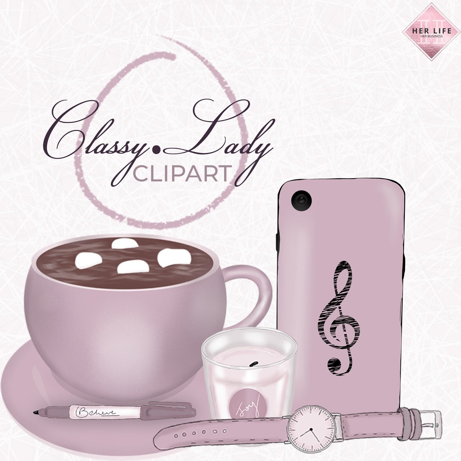 Classy Lady Clipart I Goodnotes Stickers I Commercial Use I Planner ...