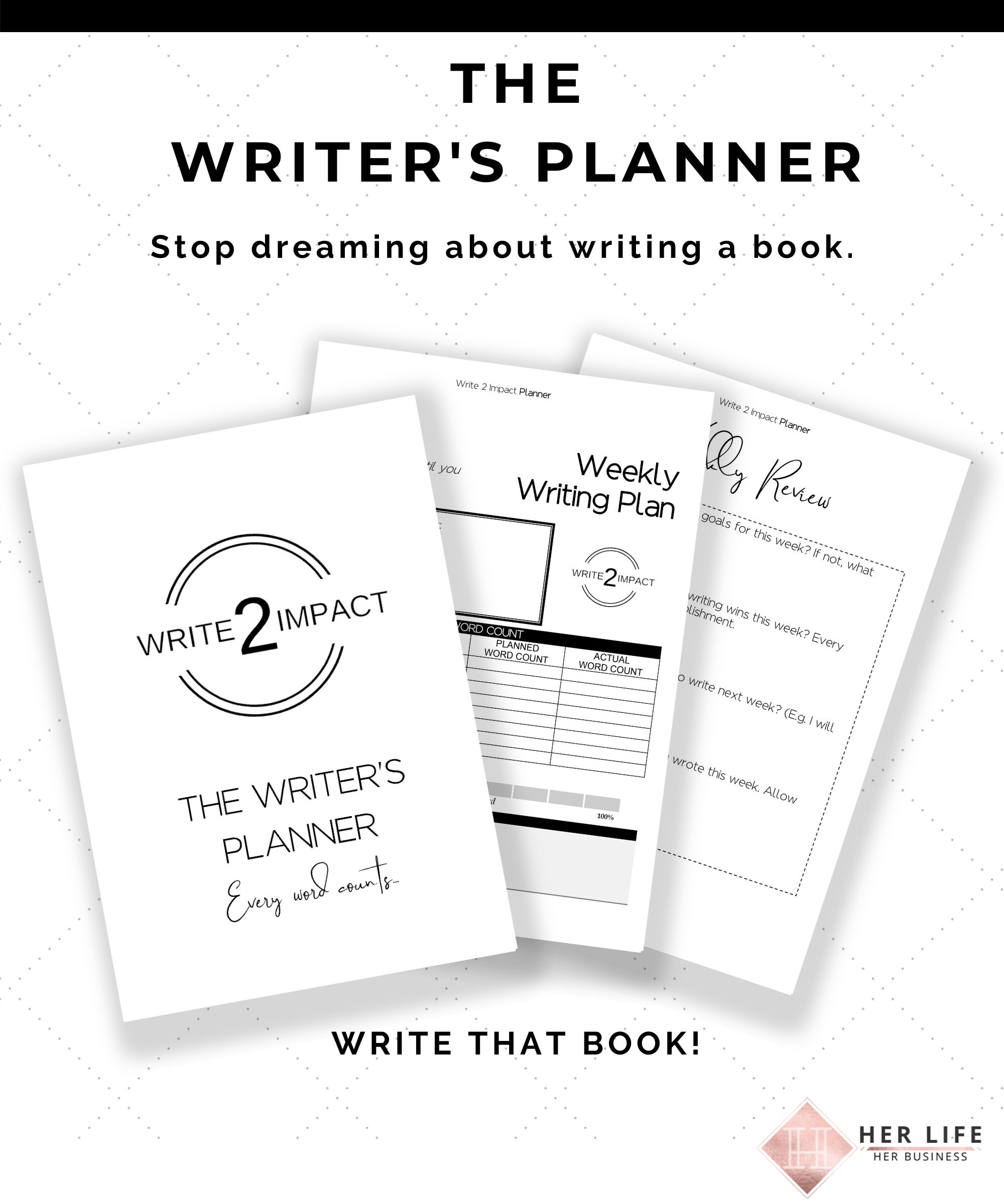 The Writer's Planner | Word Count Tracker | Instant Download | A4, A5 ...