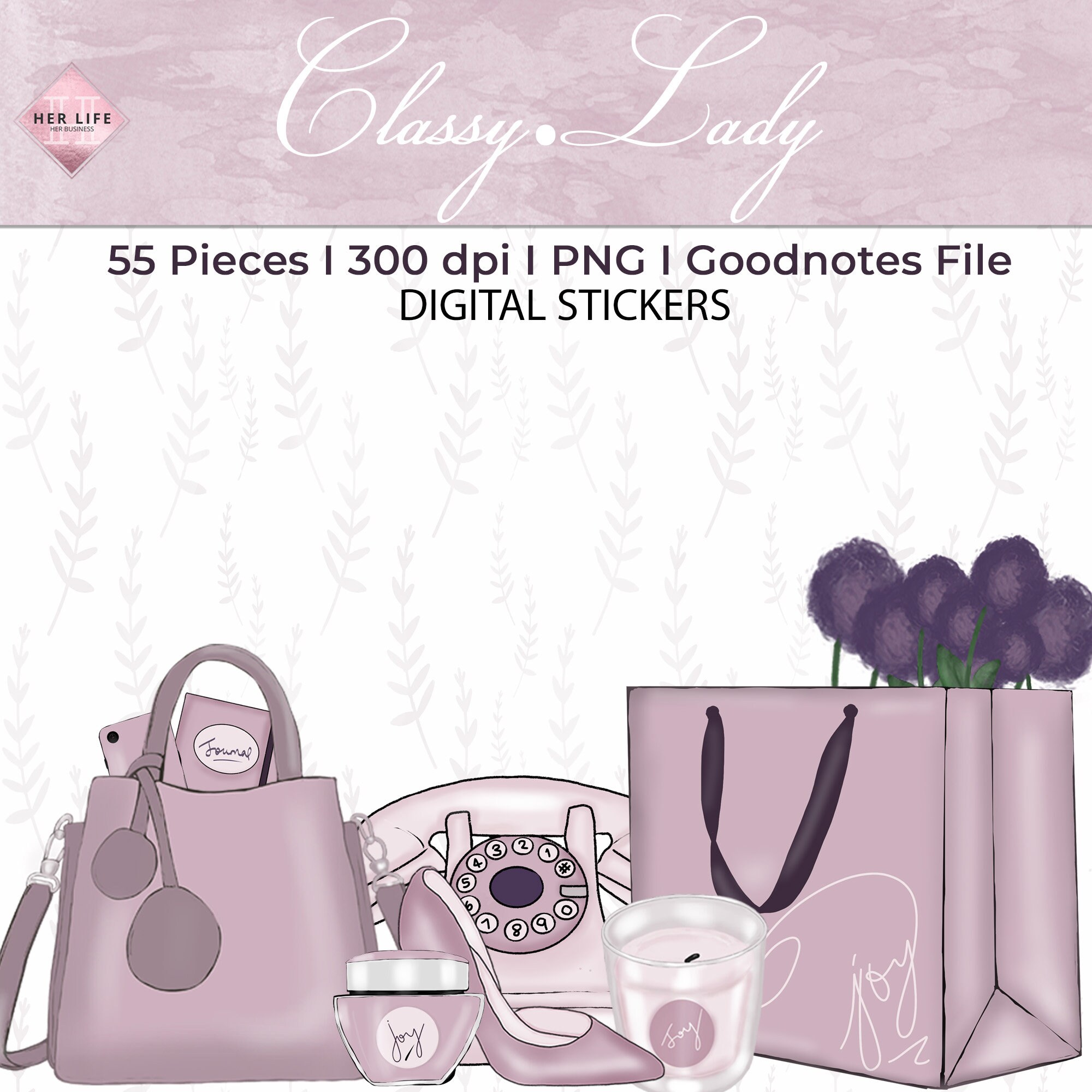 Classy Lady Clipart I Goodnotes Stickers I Commercial Use I Planner ...