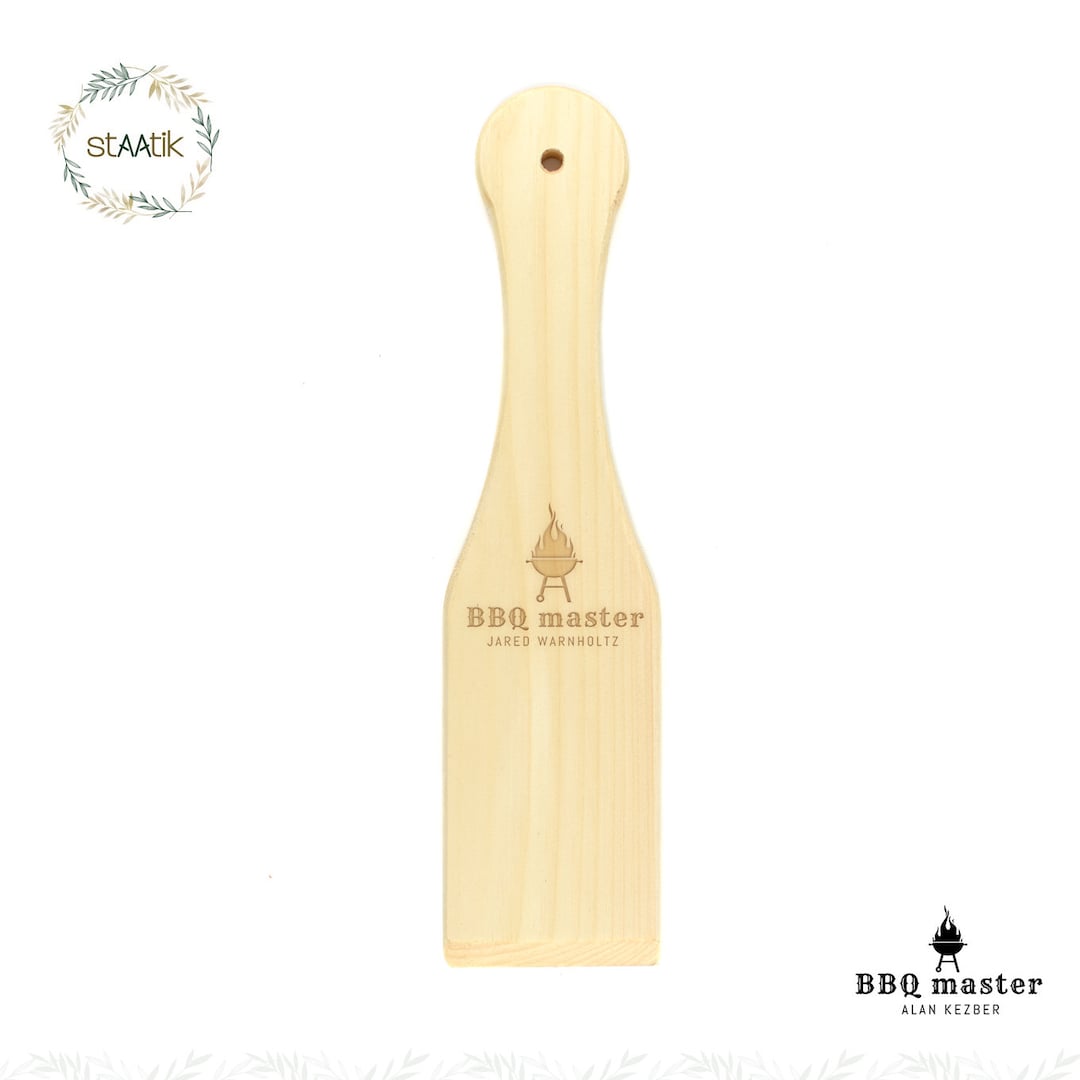 Custom BBQ Scraper - 14x3.37" - Pine Wood, Grill Cleaner, Father's Day ...