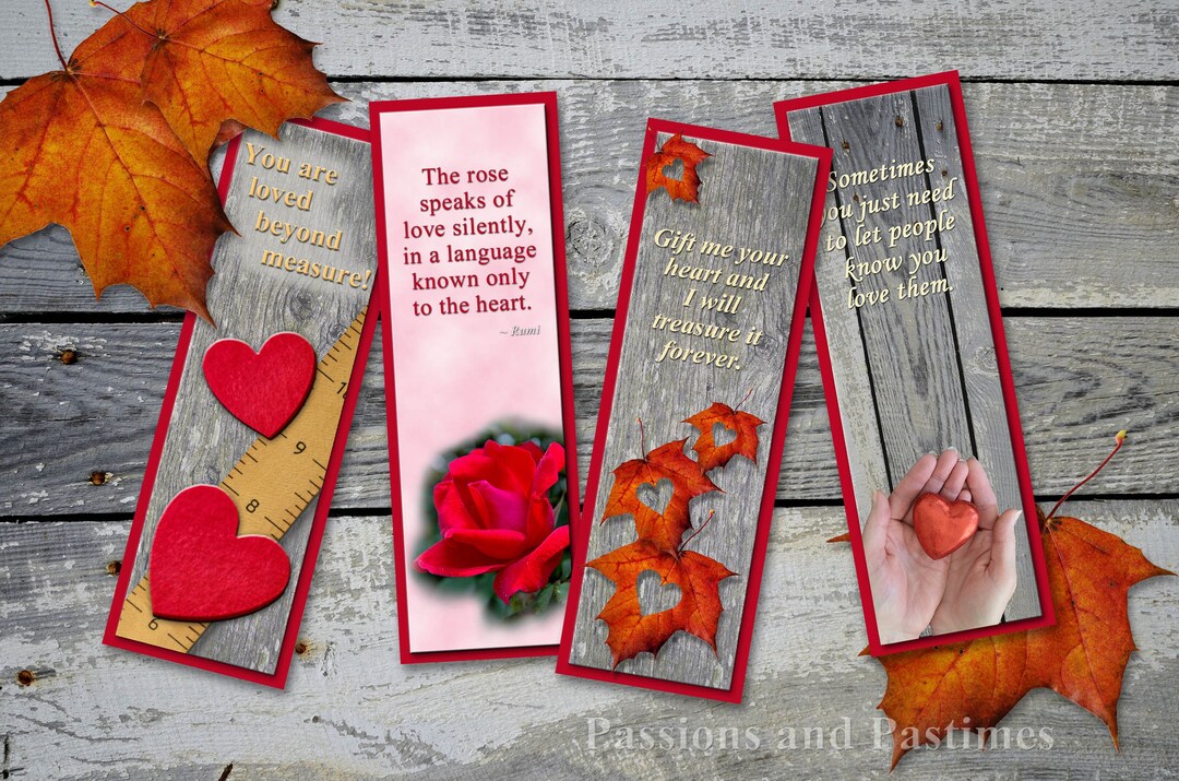 Instant Digital Download, Printable Valentine's Day Bookmark, Love ...