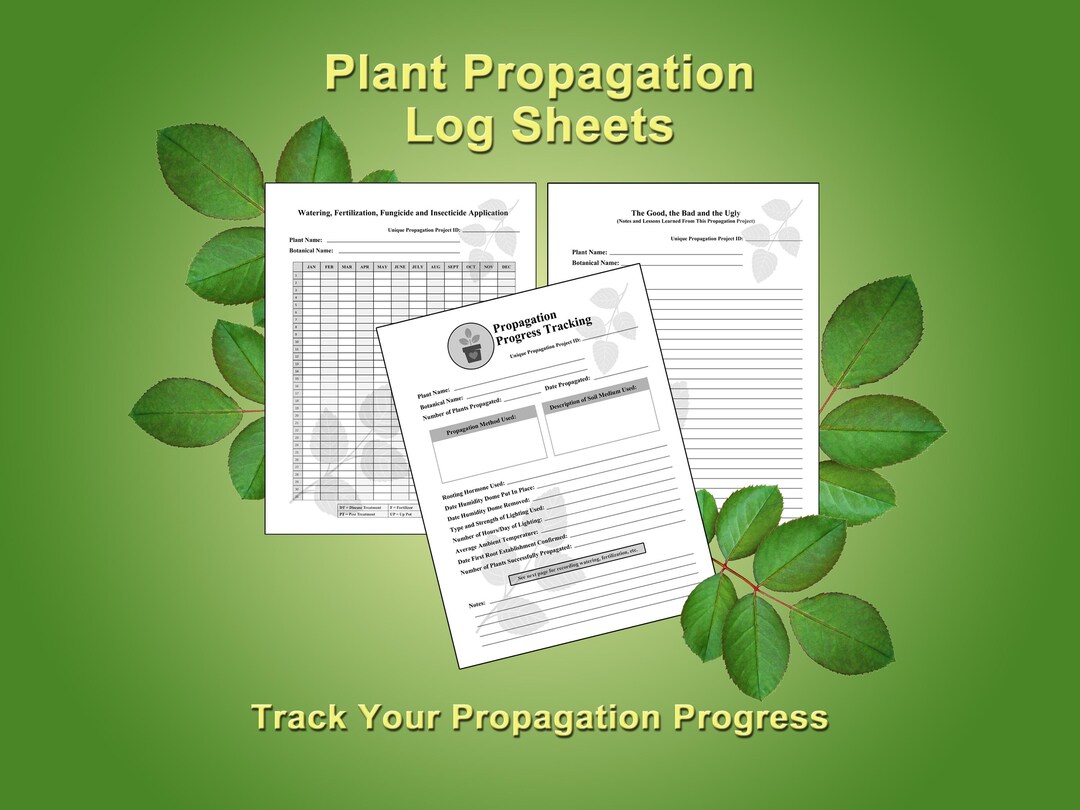 Plant Propagation Log Sheets, Propagation Tracker, Cuttings, 8.5"x11 ...