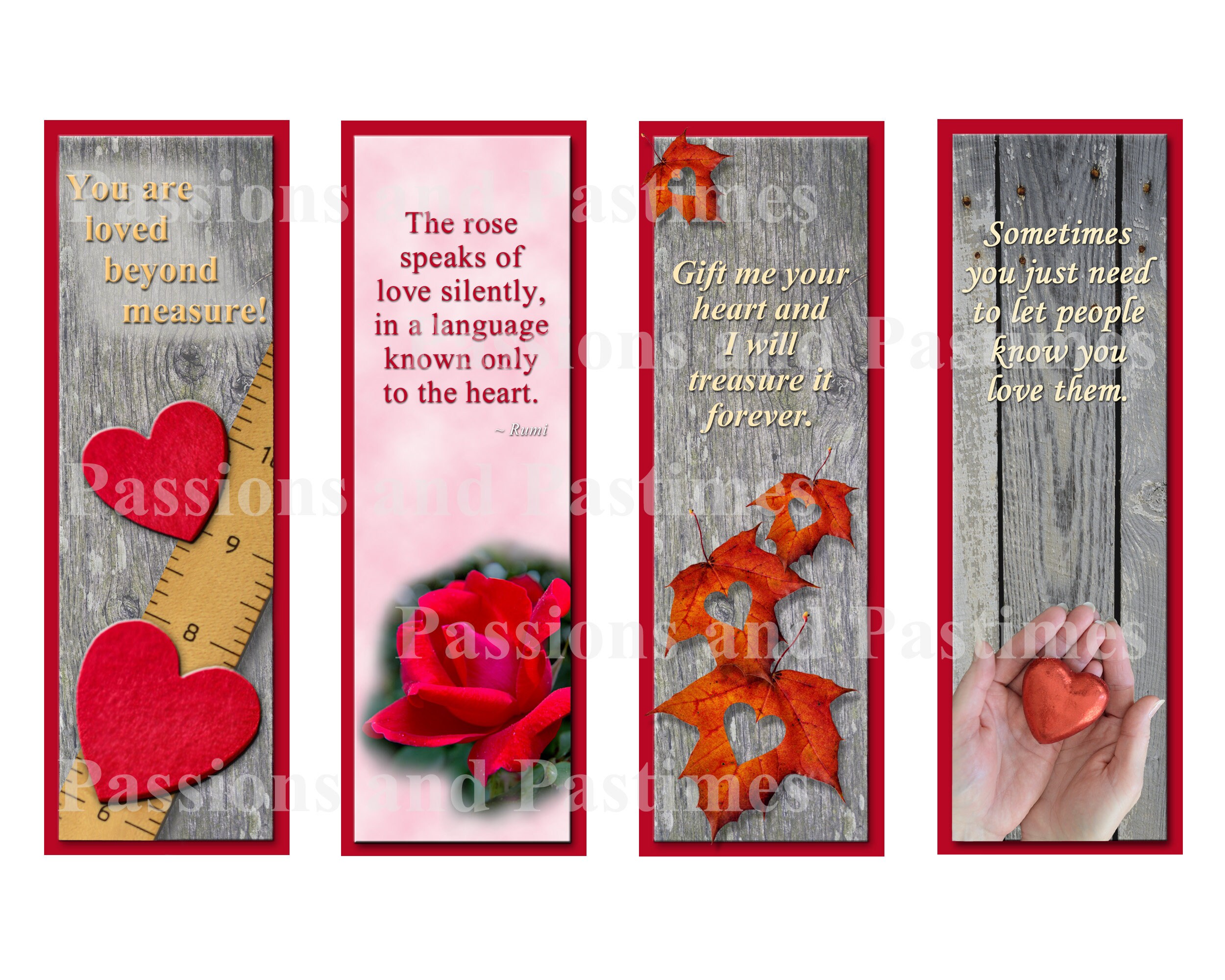 Instant Digital Download, Printable Valentine's Day Bookmark, Love ...