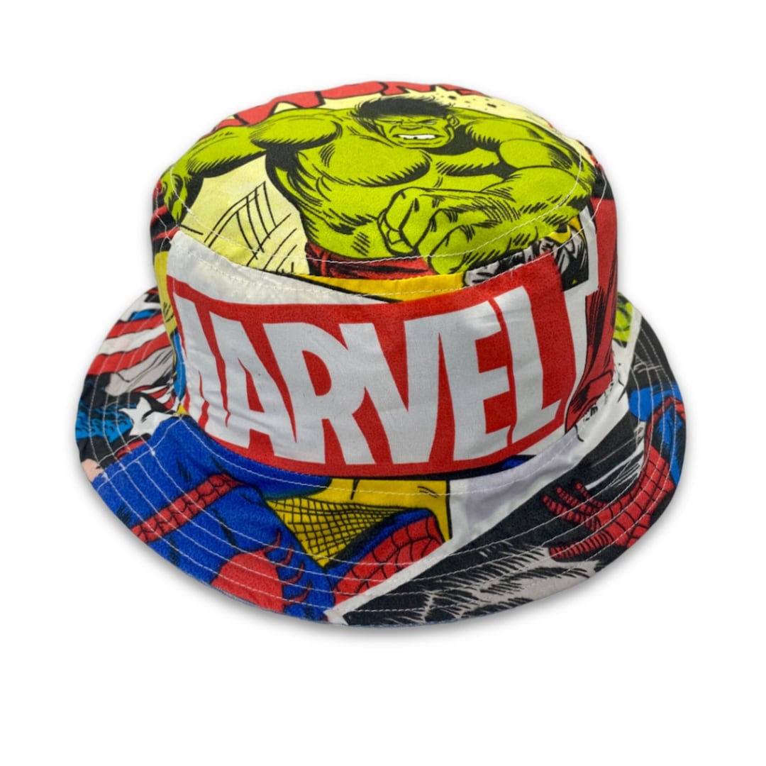 Reversible Bucket Hat, Upcycled, Marvel Bucket Hat, Comic Bucket Hat ...