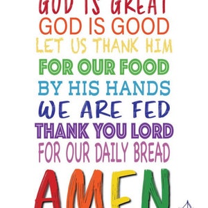 Kids Prayer Wall Art Print, Art for Kids Prayer God is Good God is ...