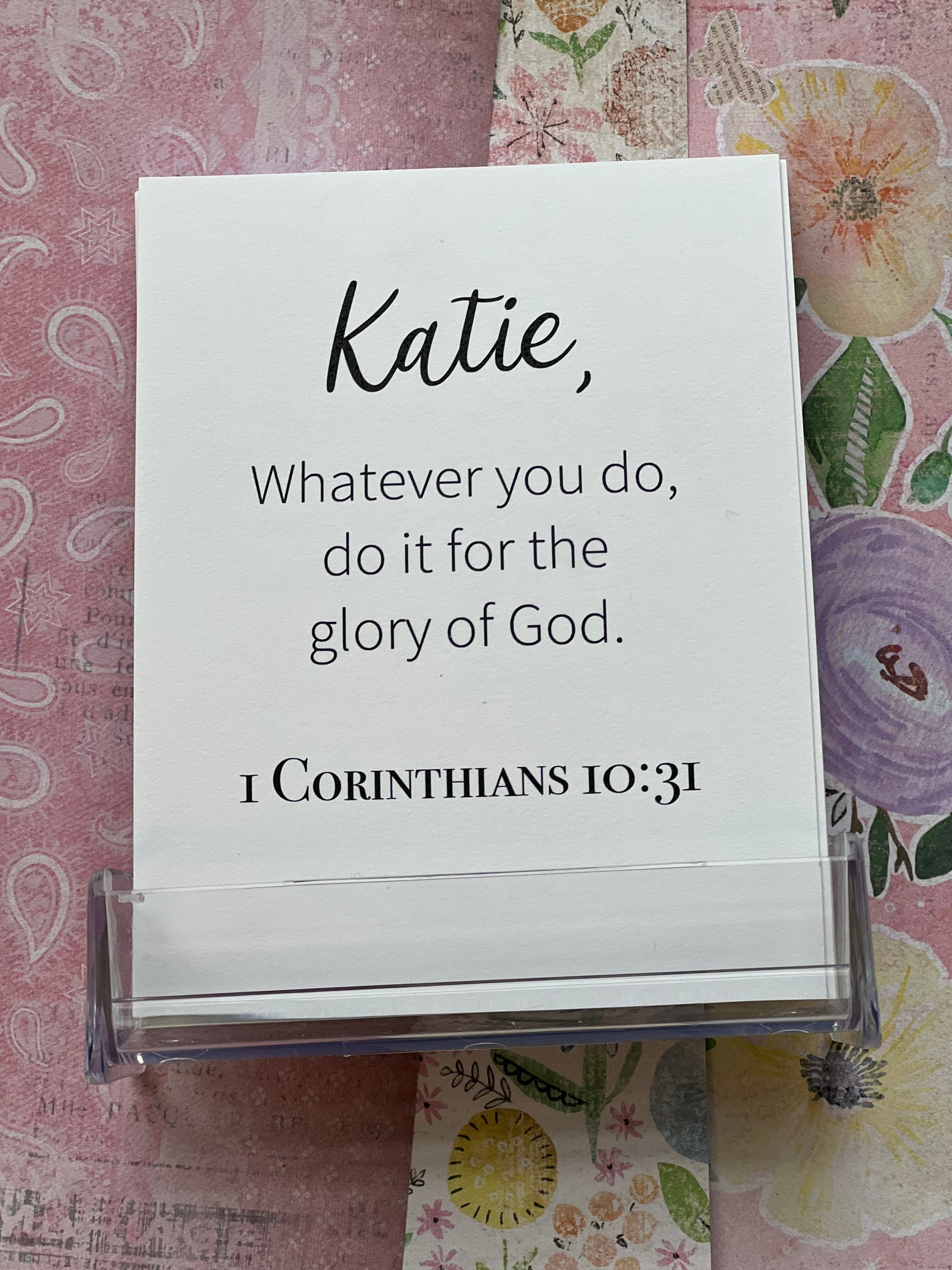 Personalized Scripture Cards For Women Honey Bee Floral Prayer Cards