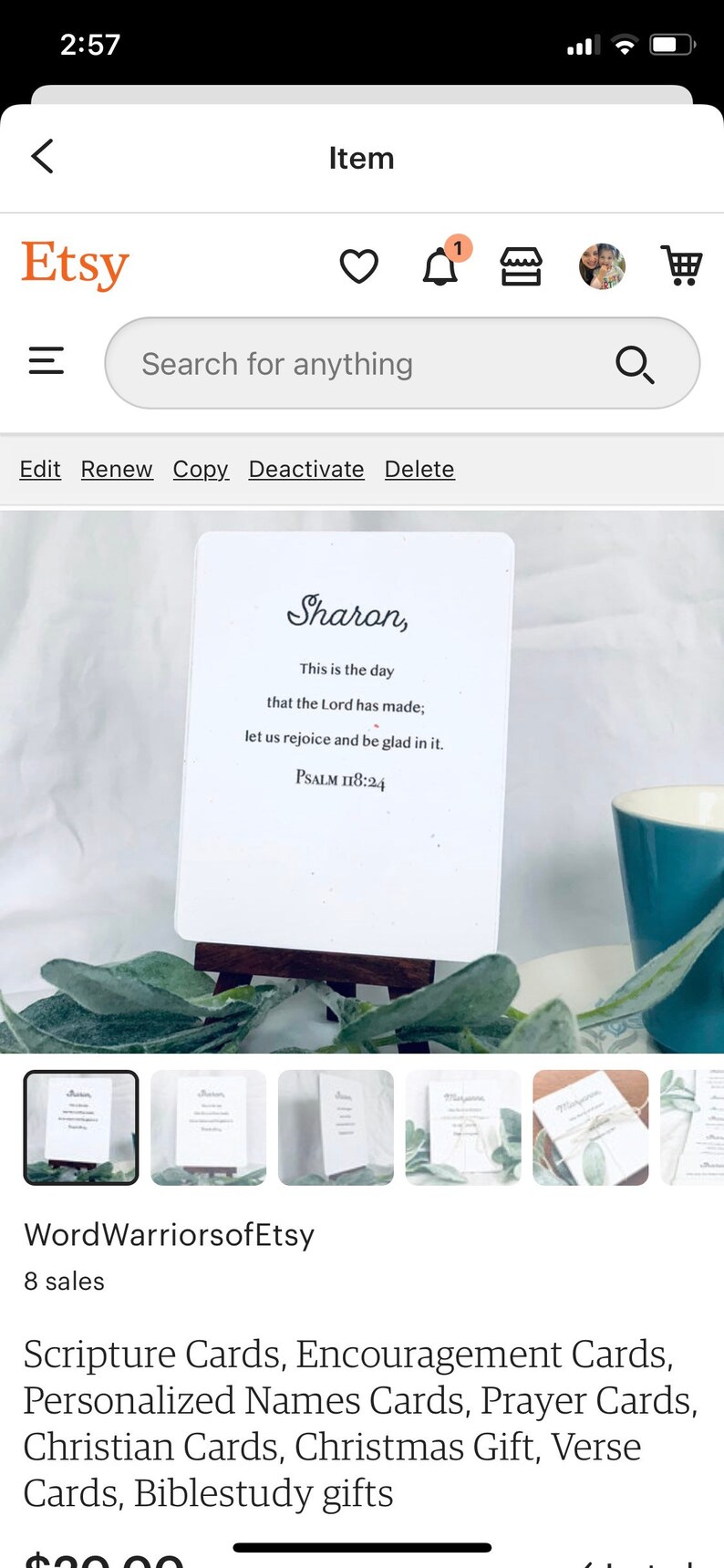 Scripture Cards, Bible Verse Cards With Custom Name, Personalized ...