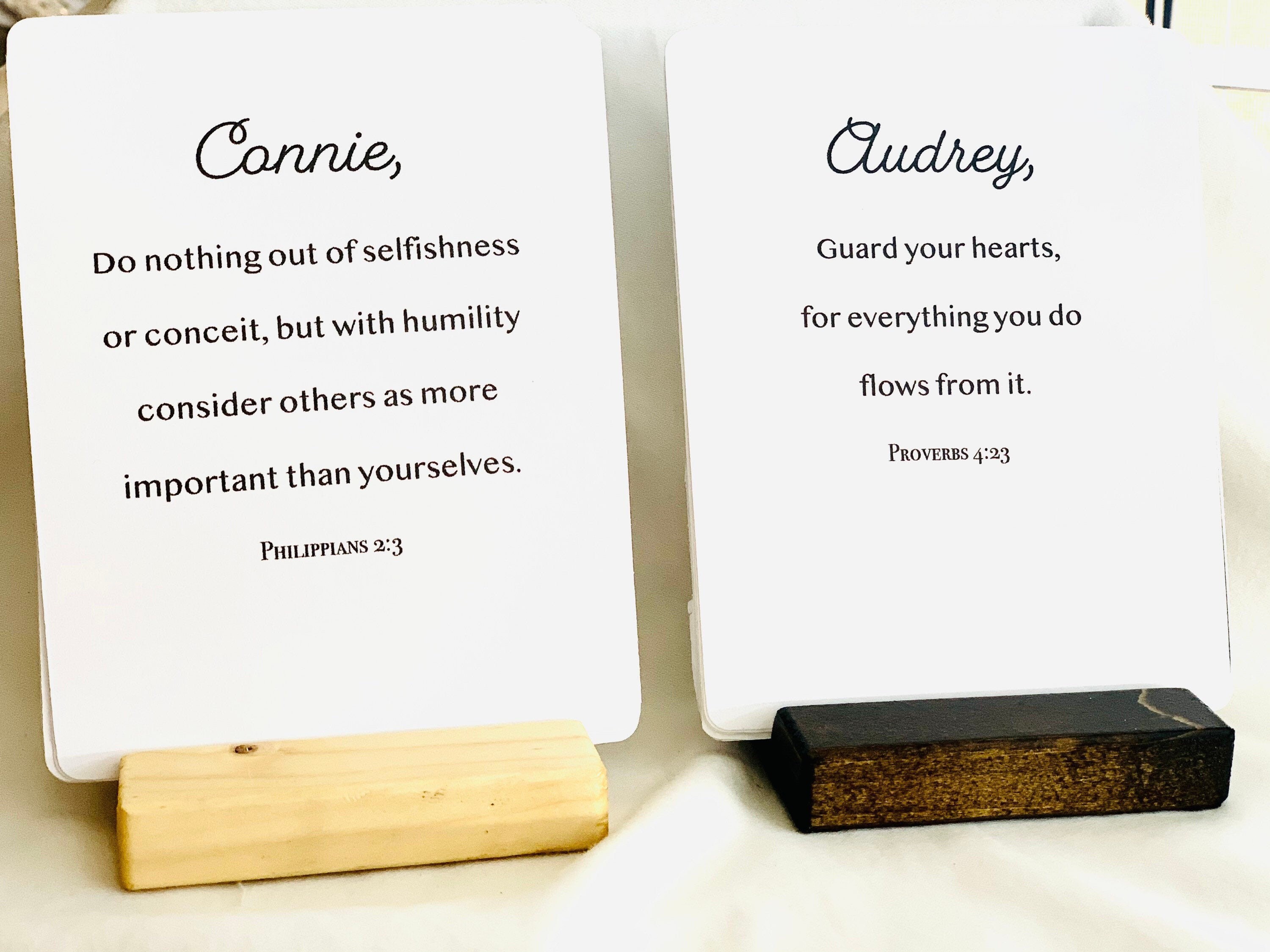 Scripture Cards, Bible Verse Cards With Custom Name, Personalized ...