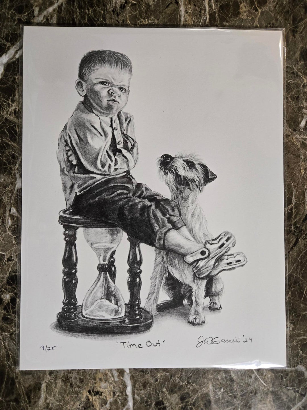 J.w.gainer Artist Prints -time Out- Pencil Drawing Prints - Etsy