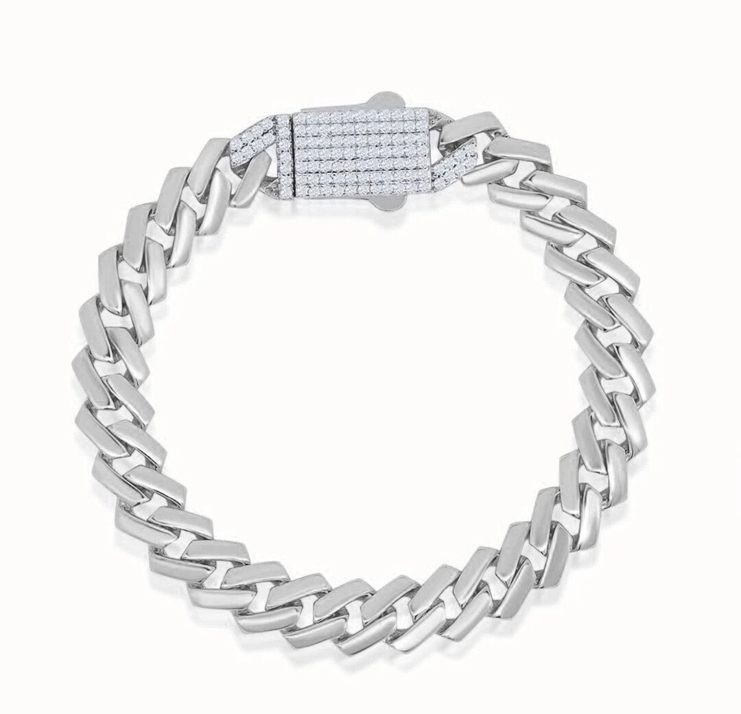 925 Sterling Silver Miami Cuban Link Chain - 9mm Monaco Necklace - Etsy