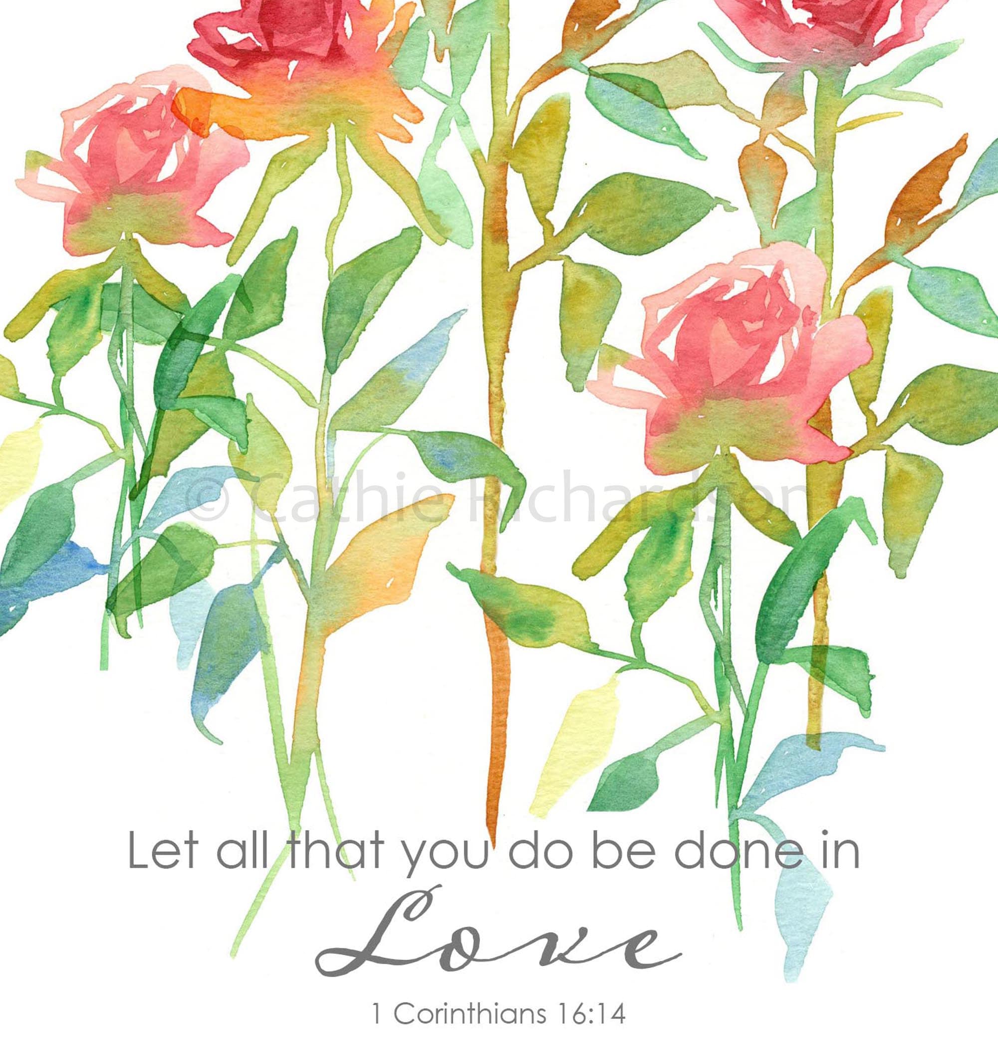 Scripture Prayer Cards Bible Verse Study Devotional Watercolor Flowers ...