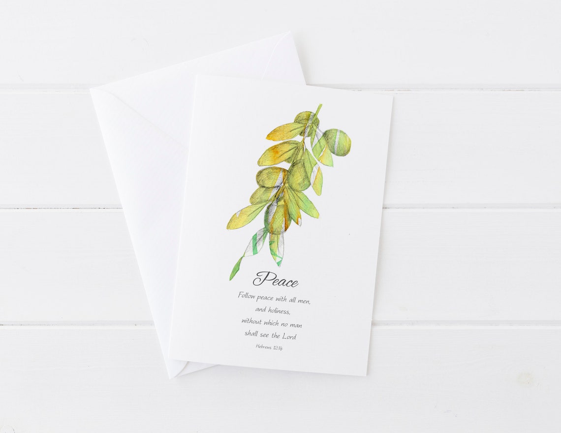 Olive Branch Peace Galatians Fruit of the Spirit Hebrews Scripture - Etsy