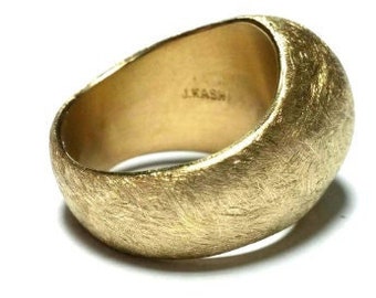 Gold Dome Ring Contemporary Ring 18k Gold Bombay Ring Solid Gold Bombe ...
