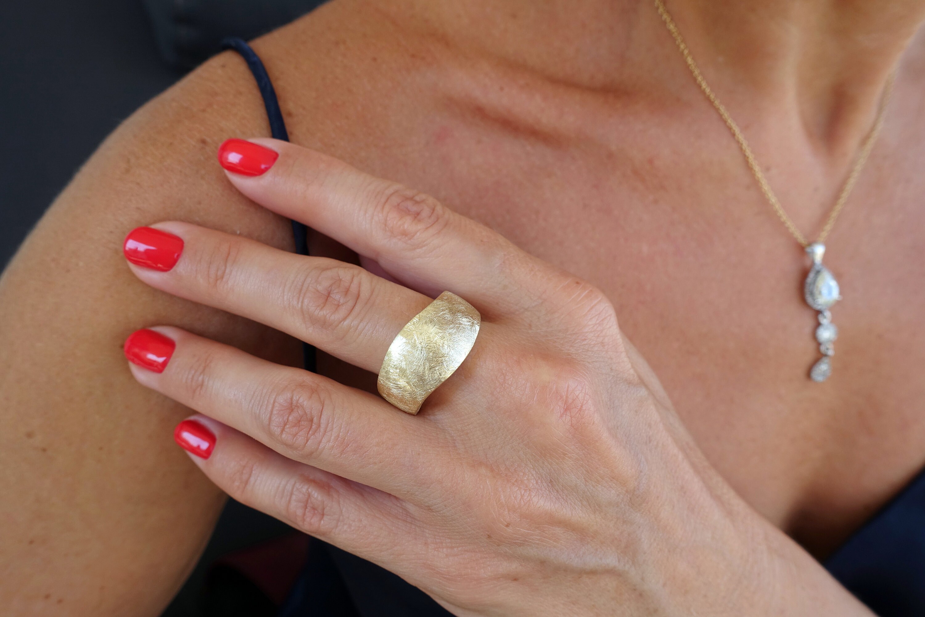 Chunky Gold Ring Wide Gold Band Ring for Women Wide Gold - Etsy