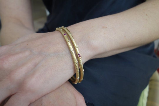 Stack Gold Bangle Stacking Gold Bangles Fine Jewelry Bridal - Etsy