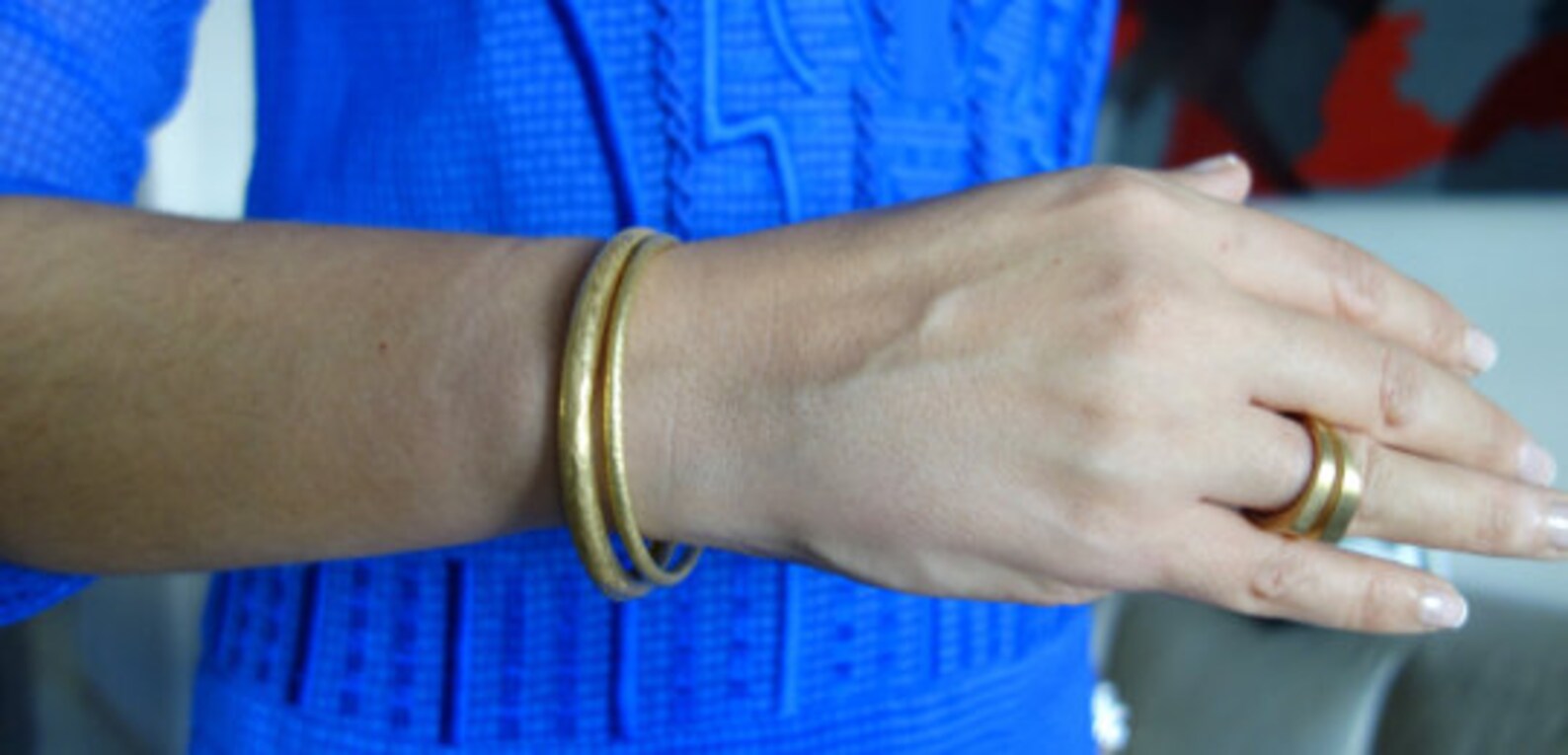 Gold bangle 2 Stacking gold bangles fine jewelry bridal | Etsy