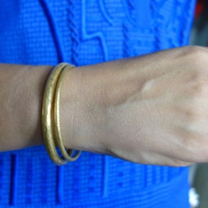 Gold Bangle, 2 Stacking Gold Bangles, Fine Jewelry, Bridal Jewelry ...