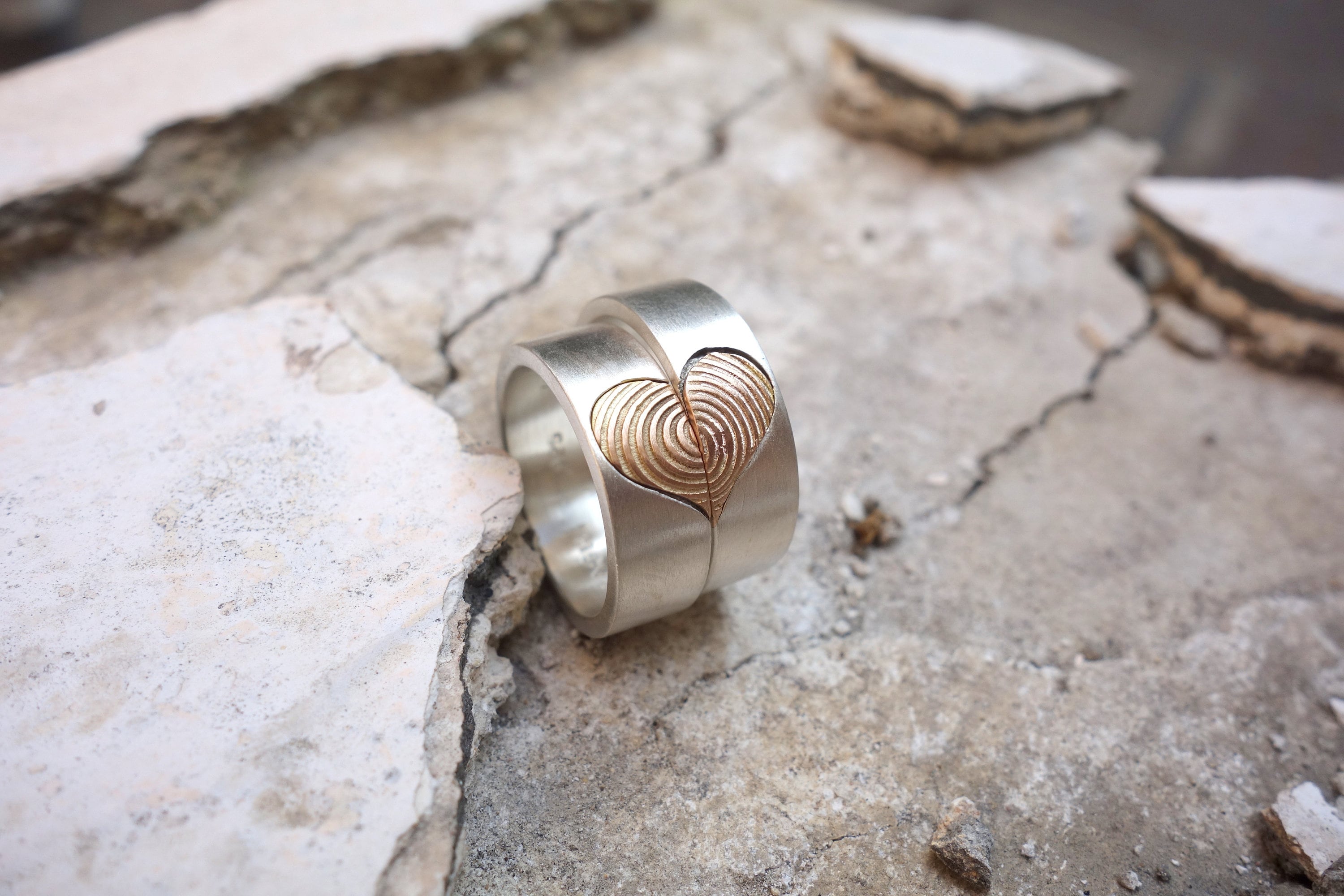 Matching Rings, Complementary Heart Rings, Puzzle Ring, Heart Matching ...