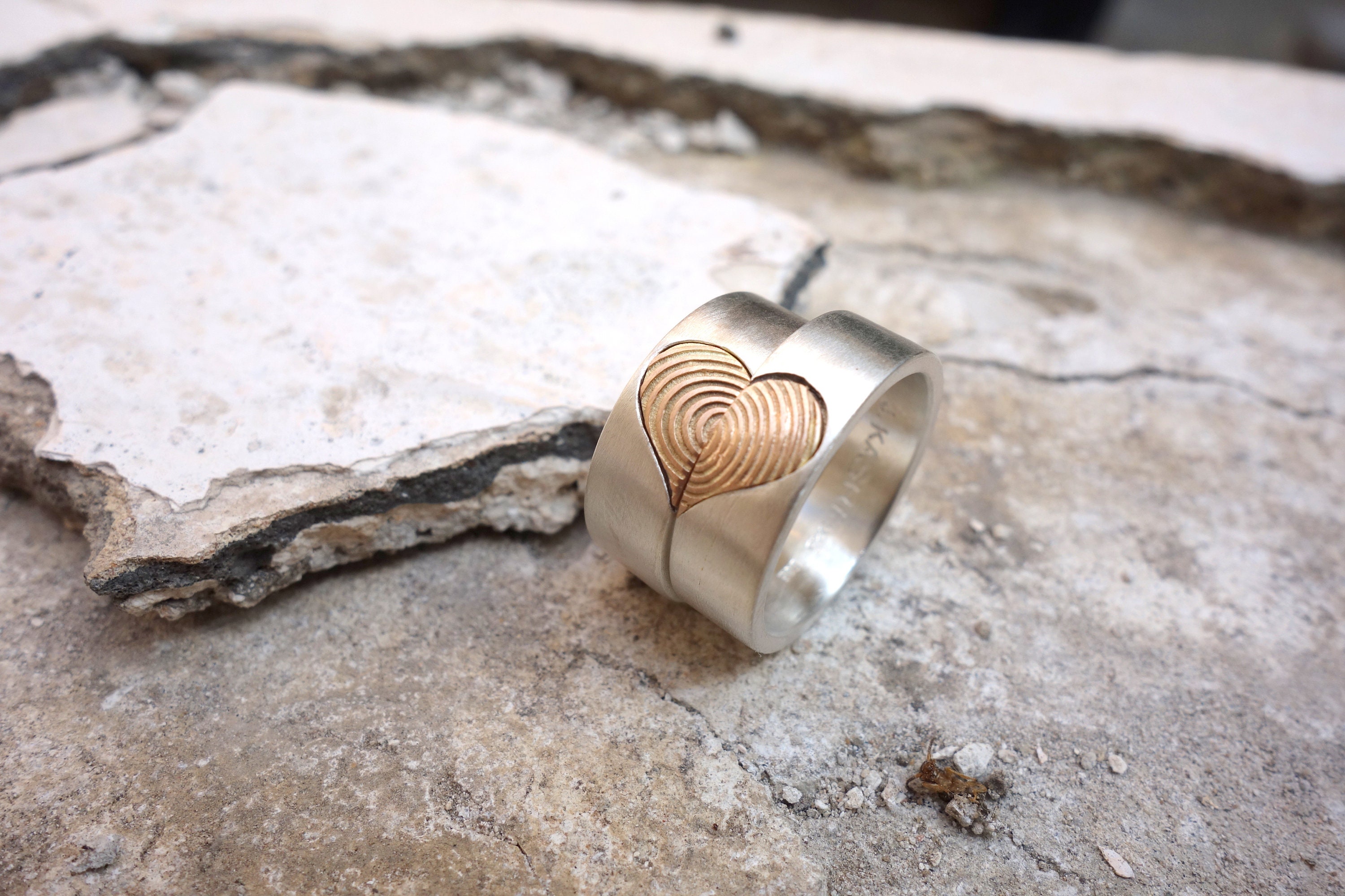 Matching Rings, Complementary Heart Rings, Puzzle Ring, Heart Matching ...