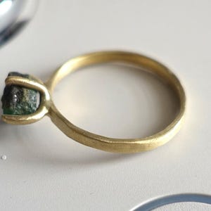 Raw Emerald Ring, Gold Emerald Ring, Rough Emerald Ring, May Birthstone Ring ,statement Gemstone ...