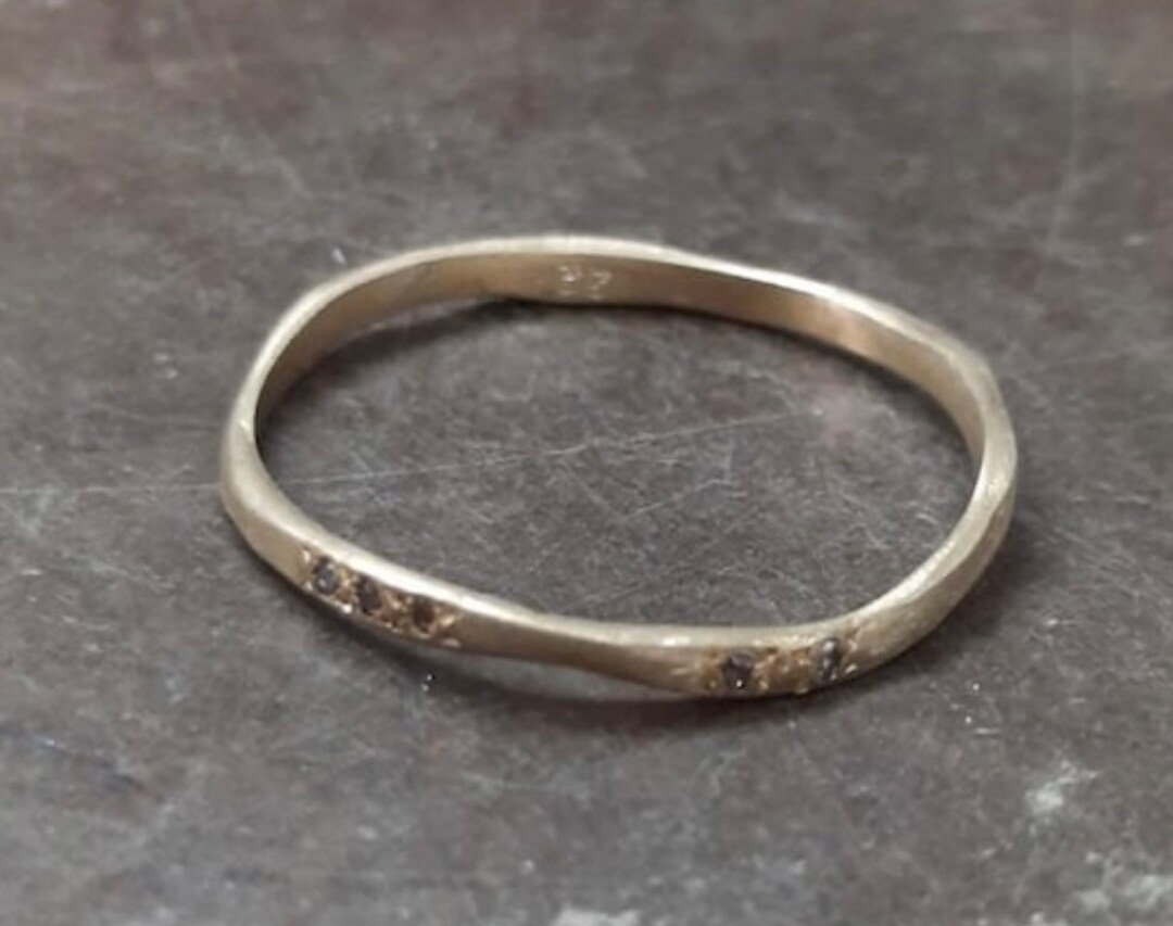 Delicate Wedding Ring Yellow Gold, Thin Wedding Band Women, Stacking ...