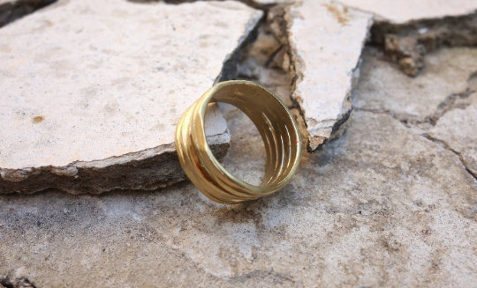 Wide Gold Band Ring for Women Chunky Gold Ring Wide Gold Wedding Band ...