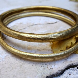 Gold Bangle, 2 Stacking Gold Bangles, Fine Jewelry, Bridal Jewelry ...