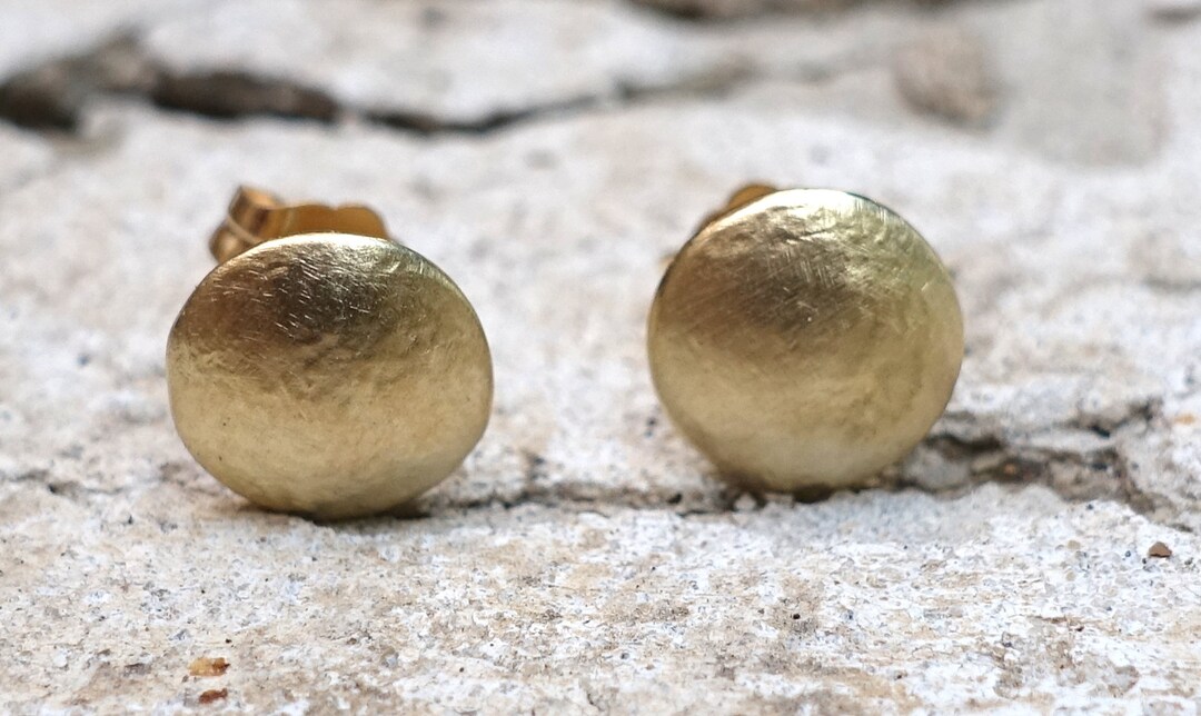 Hammer 18k Gold Stud, Solid 18k Gold Stud, Gift for Her, Gold Earring ...