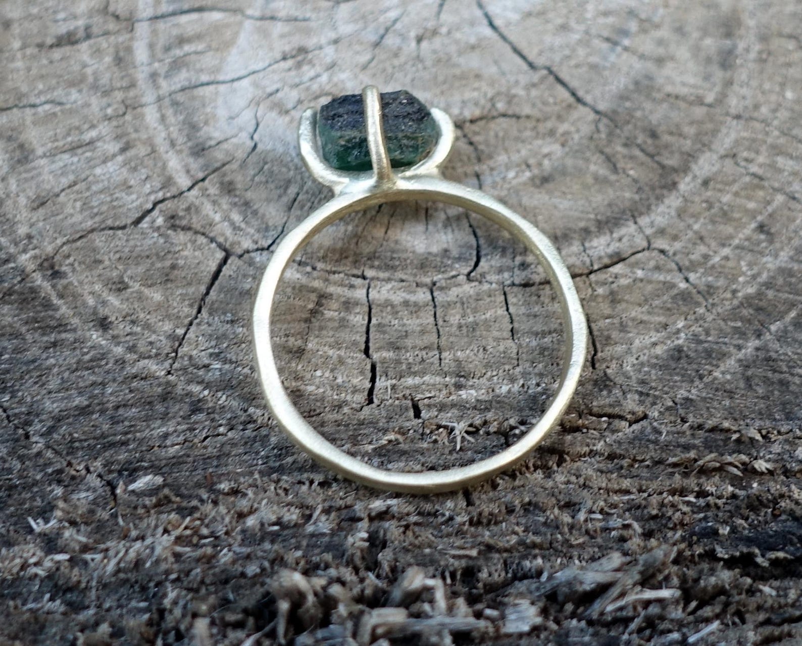 Raw Emerald Ring, Gold Emerald Ring, Rough Emerald Ring, May Birthstone Ring ,statement Gemstone ...