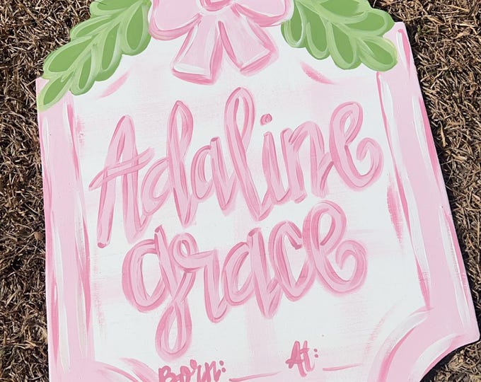 Bow Baby Hospital Hanger | Girl Hospital Hanger | Baby Girl Door Hanger ...