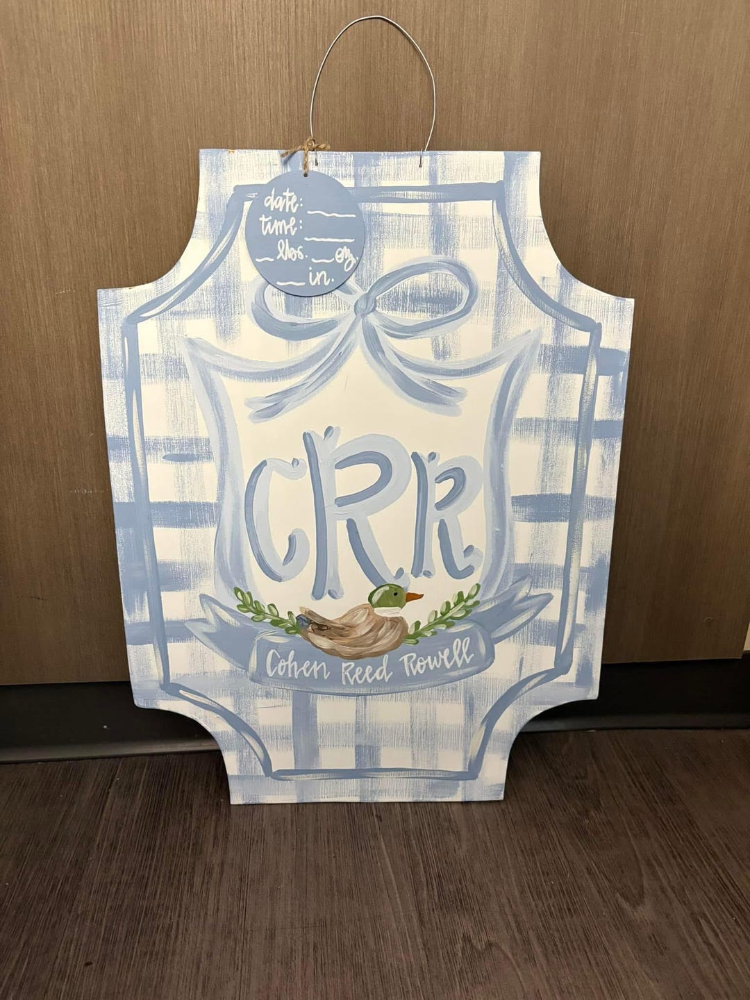 Duck Baby Hospital Hanger | Baby Boy Hospital Door Hanger | Hospital ...