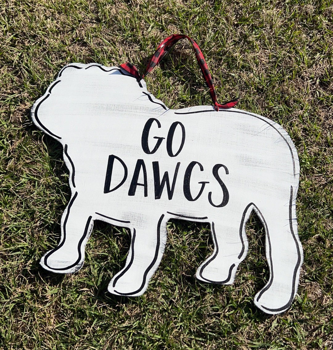 Bulldog Door Hanger | Georgia Door Hanger | Go Dawgs Door Hanger ...