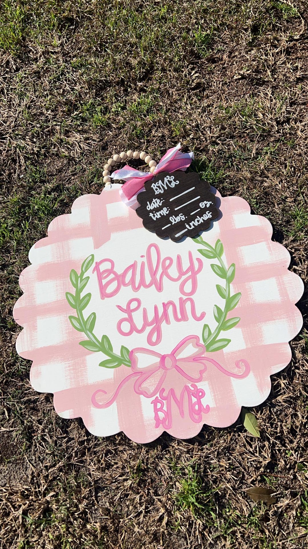 Bow Baby Hospital Hanger | Girl Hospital Hanger | Baby Girl Door Hanger ...