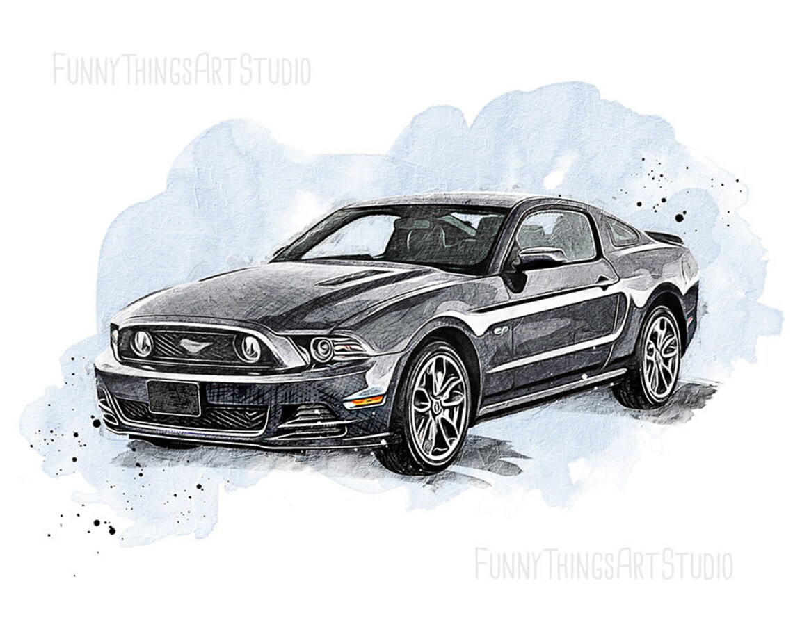 Custom car portrait. Gift for car lovers. Personalised car | Etsy