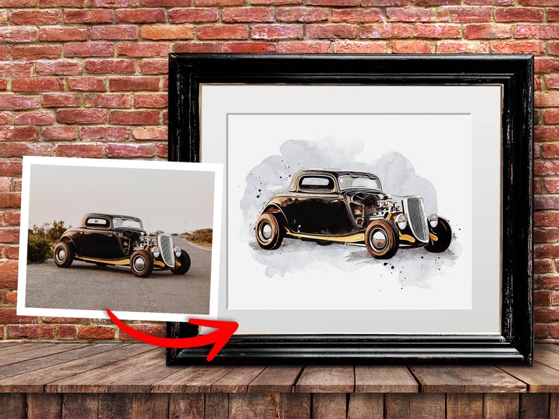 Custom Car Portrait. Gift for Car Lovers. Personalised Car - Etsy