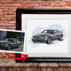 Custom Car Portrait. Gift for Car Lovers. Personalised Car Portrait ...