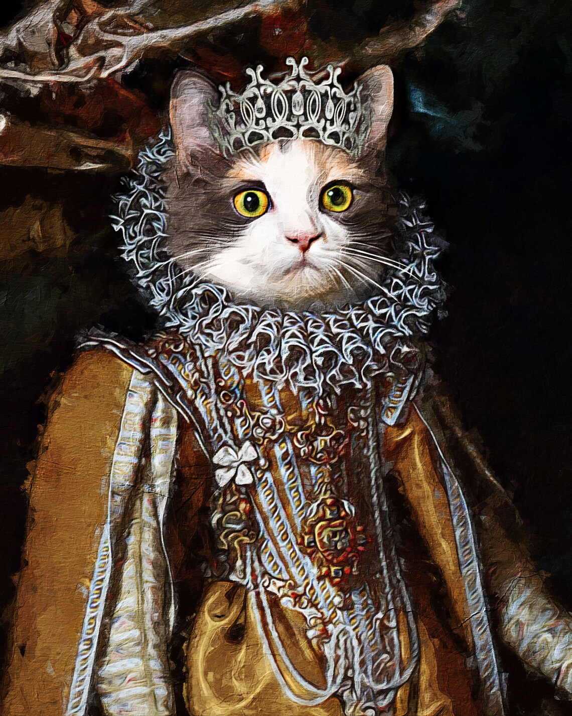 Custom cat portrait. Dog Portrait . Custom Classic Queen Dress | Etsy