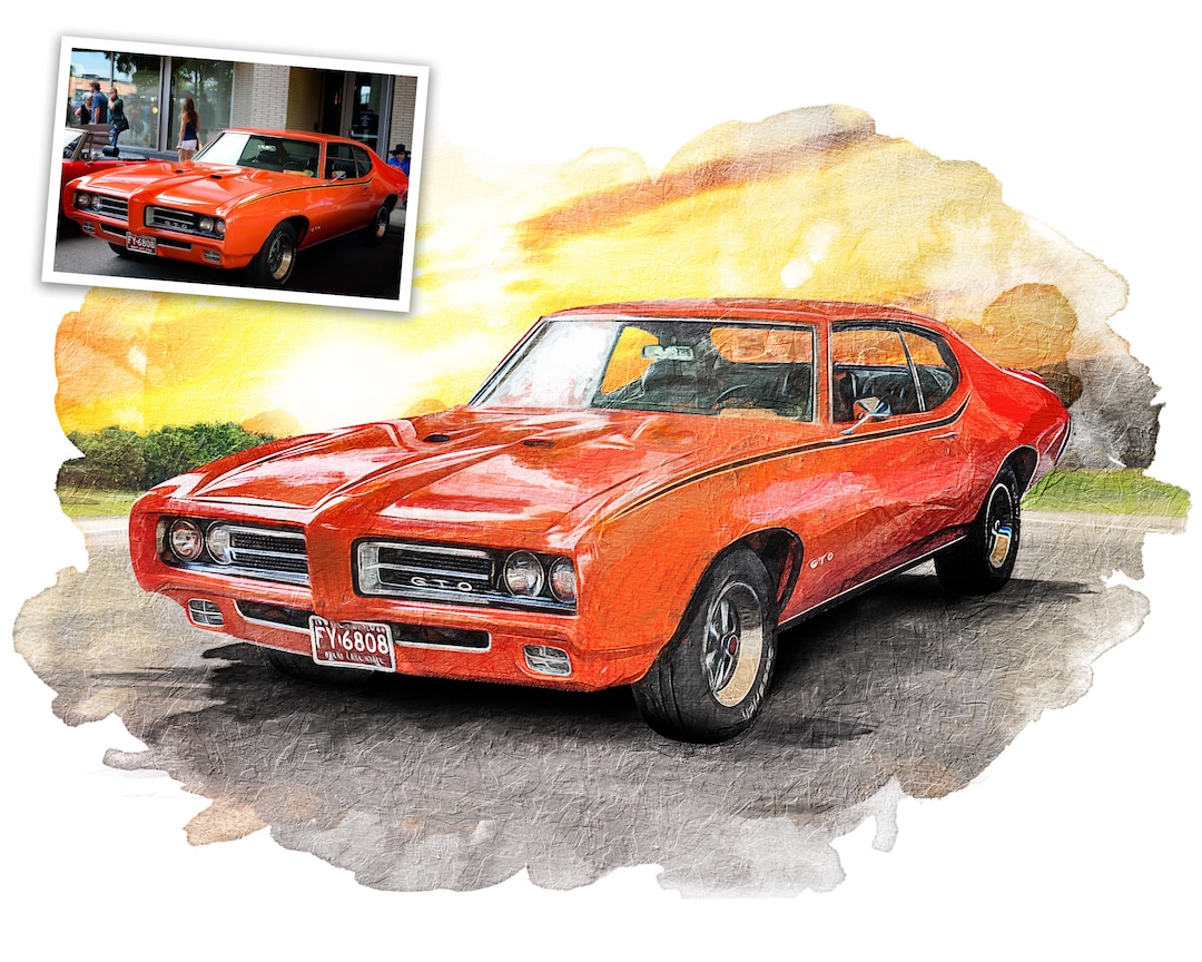 Custom Car Portrait From Photo: Personalized Automotive Art - Etsy