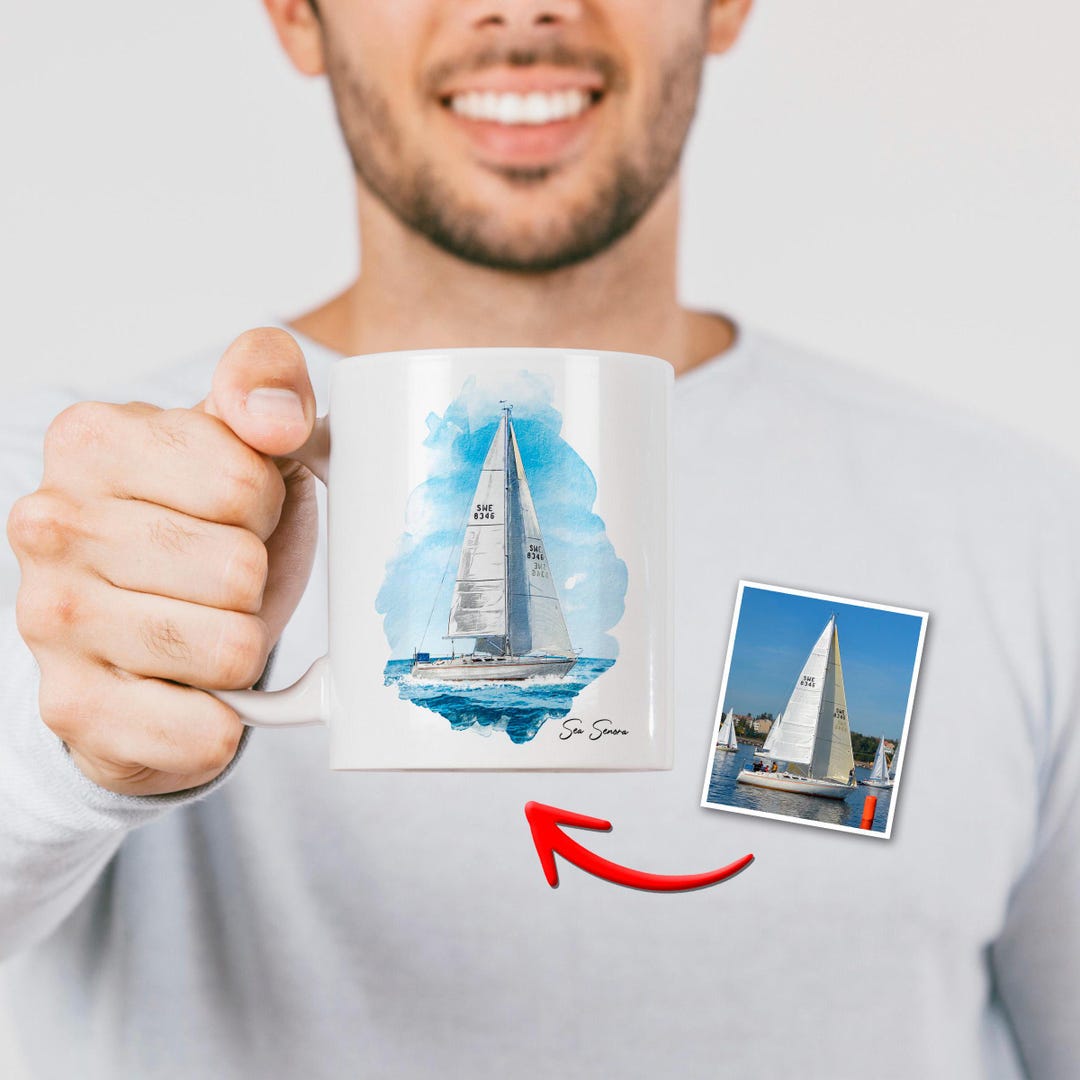 Personalized Yacht Mug - Custom Boat Coffee Cup, Nautical Gift for ...