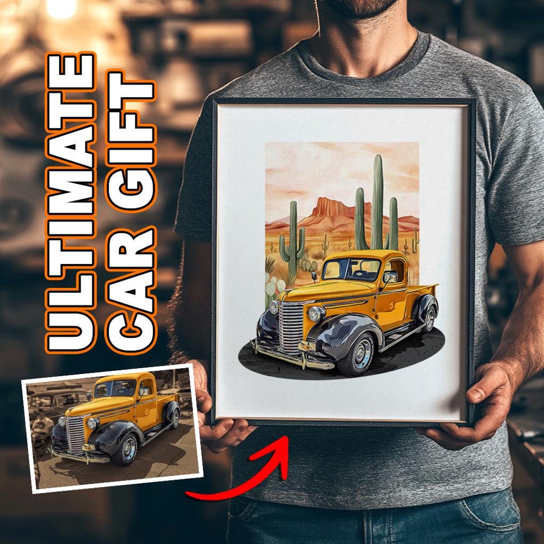 Custom Chevy Truck Portrait: Car Photo Art (digital File or Print) - Etsy