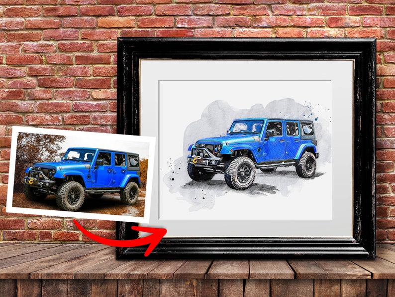 Custom Car Portrait. Gift for Car Lovers. Personalised Car - Etsy