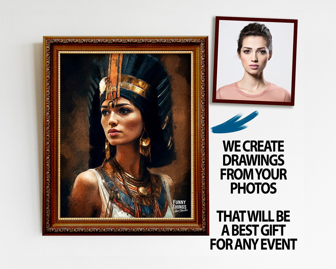 Custom Cleopatra Portrait From Photo, Royal Renaissance Portrait ...