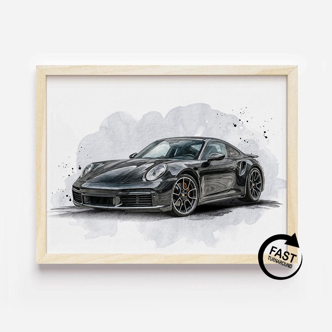 Custom Car Portrait: Watercolor Style, Personalized Auto Illustration ...