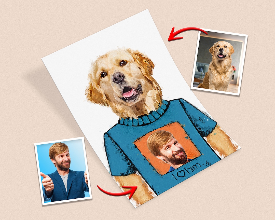 Custom Dog Poster. Dog and Owner Poster. Pet Poster From Photo. Custom ...