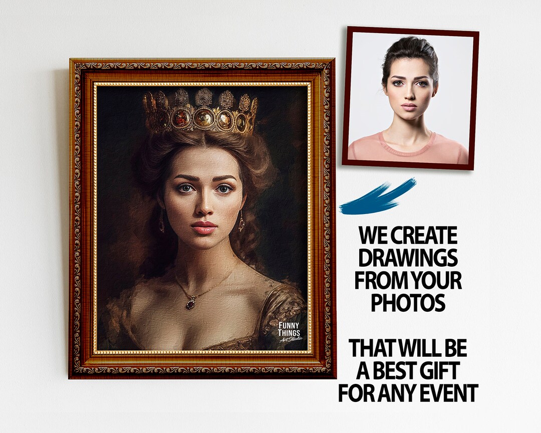 Custom Queen Royal Portrait From Photo, Renaissance Portrait ...