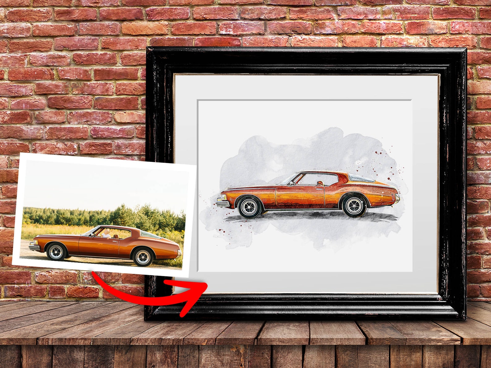 Custom Car Portrait. Gift for Car Lovers. Personalised Car - Etsy