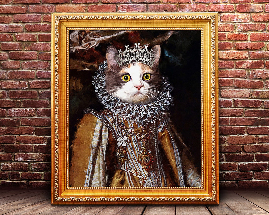 Custom cat portrait. Dog Portrait . Custom Classic Queen Dress | Etsy
