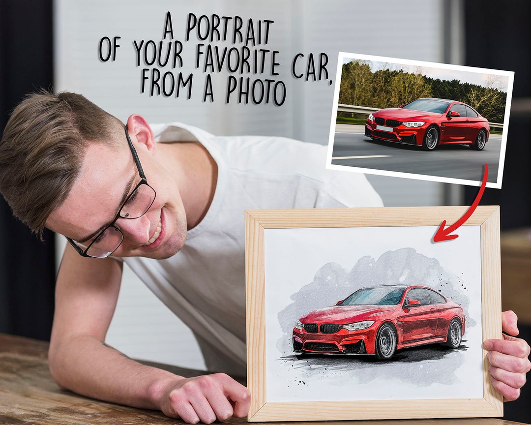 Car Poster. Sports Car Portrait. Gift for Men. Car. Custom Car Poster ...