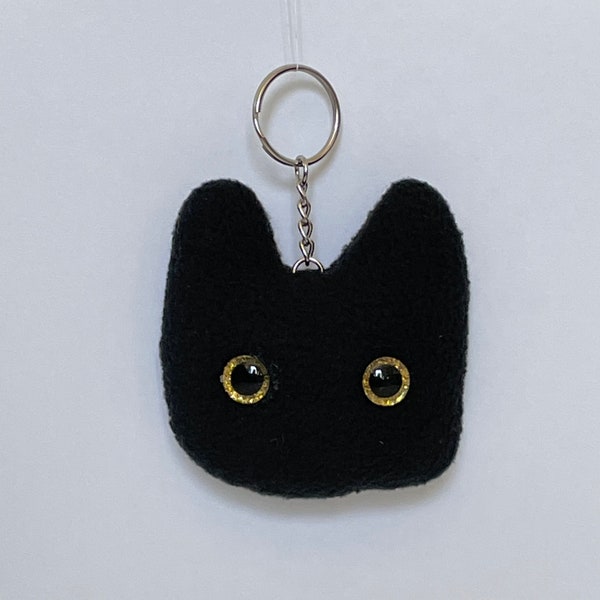 Plush Black Cat Keychain - Etsy